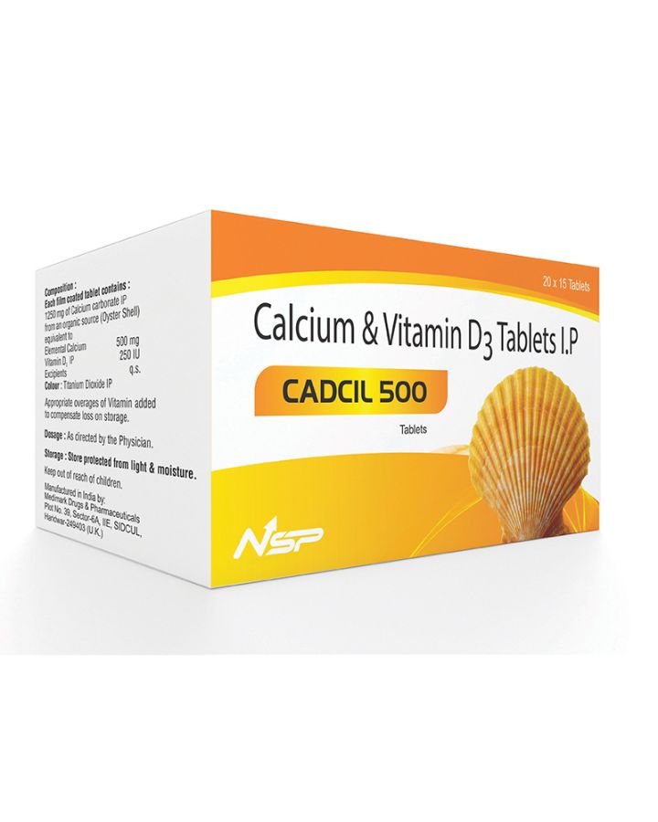 Calcium 500mg vitamin D3 250mg – Nilsan Pharmaceuticals Pvt. Ltd.