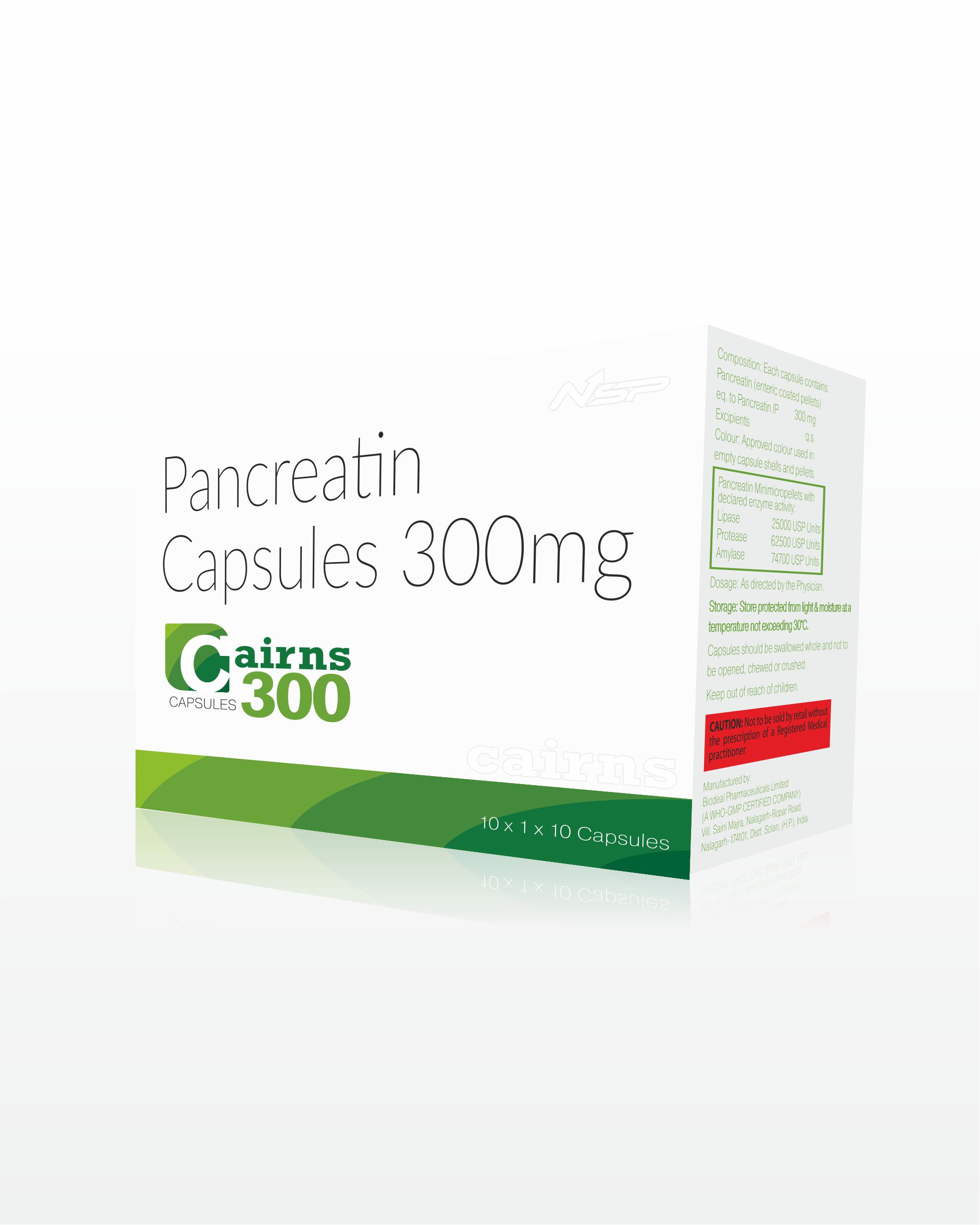 Pancreatin 300mg Capsules – Nilsan Pharmaceuticals Pvt. Ltd.